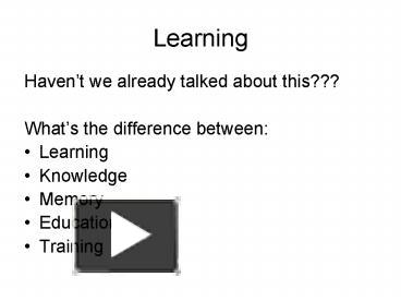 PPT – Learning PowerPoint presentation | free to download - id: 15fc04 ...