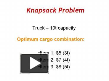 Knapsack Problem presentation | free to download