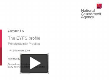 The EYFS profile presentation | free to view
