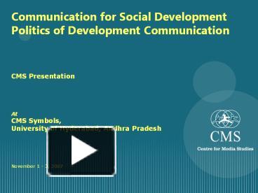 PPT – Communication for Social Development PowerPoint presentation ...