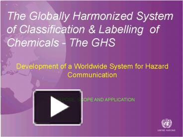The Globally Harmonized System of Classification presentation | free to ...