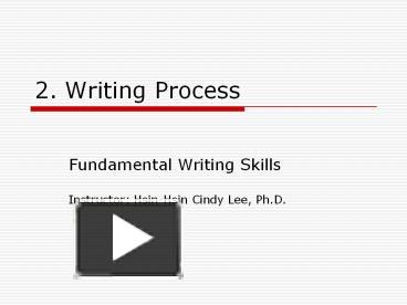 PPT – 2. Writing Process PowerPoint presentation | free to download ...