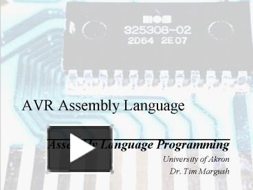 AVR Assembly Language presentation | free to view