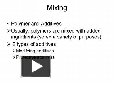 Mixing presentation | free to view