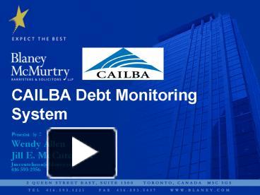 CAILBA Debt Monitoring System presentation | free to view