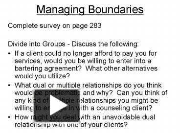 PPT – Managing Boundaries PowerPoint presentation | free to view - id ...