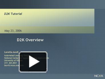 D2K Tutorial presentation | free to view
