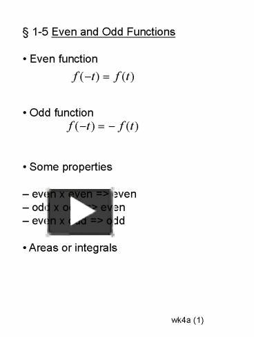 15 Even and Odd Functions presentation | free to view
