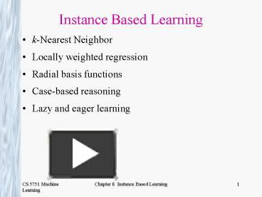 Instance Based Learning presentation | free to download