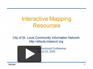 Interactive Mapping Resources presentation | free to view