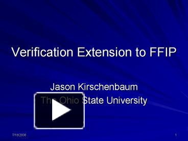 PPT – Verification Extension to FFIP PowerPoint presentation | free to ...