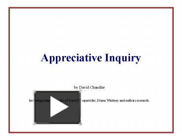 Appreciative Inquiry presentation | free to view