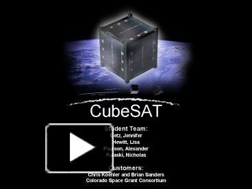 CubeSAT presentation | free to view