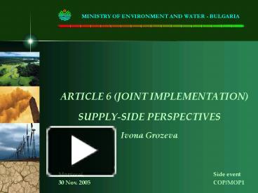 ARTICLE 6 (JOINT IMPLEMENTATION) presentation | free to download