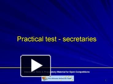 PPT – Practical test secretaries PowerPoint presentation | free to view ...
