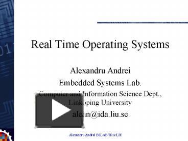 PPT – Real Time Operating Systems PowerPoint presentation | free to ...