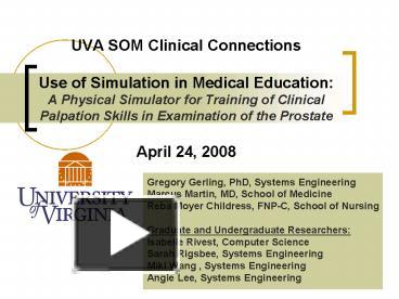 PPT – UVA SOM Clinical Connections Use of Simulation in Medical ...
