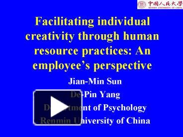 Facilitating individual creativity through human resource practices: An ...