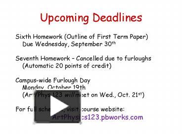 PPT – Upcoming Deadlines PowerPoint presentation | free to download ...