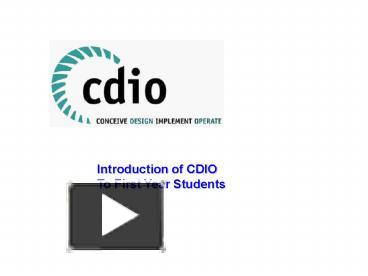Introduction of CDIO presentation | free to view