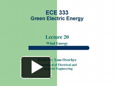 Wind Energy presentation | free to view