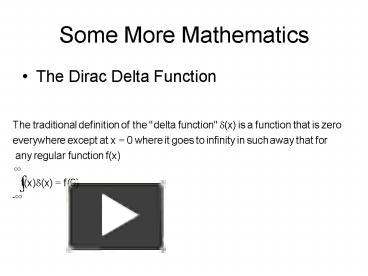 Some More Mathematics presentation | free to view