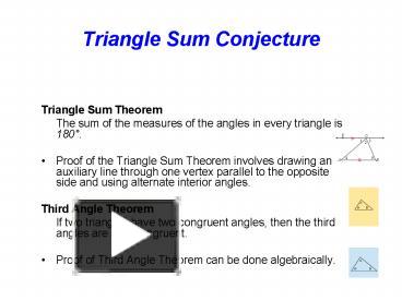 PPT – Triangle Sum Conjecture PowerPoint presentation | free to view ...