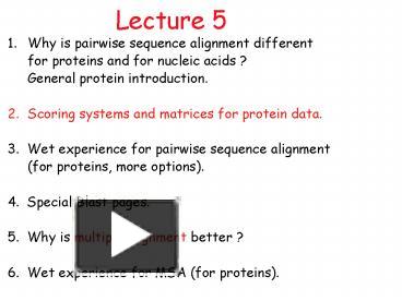 Why is pairwise sequence alignment different presentation | free to view