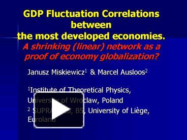 GDP Fluctuation Correlations between the most developed economies' A ...