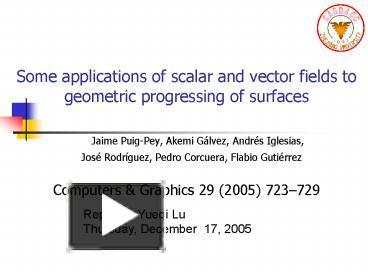 PPT – Some applications of scalar and vector fields to geometric ...