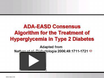 ADAEASD Consensus Algorithm for the Treatment of Hyperglycemia in Type ...