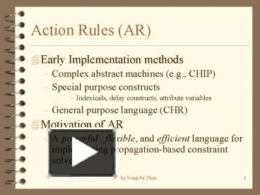 PPT – Action Rules (AR) PowerPoint presentation | free to download - id ...