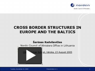 PPT – CROSS BORDER STRUCTURES IN EUROPE AND THE BALTICS PowerPoint ...