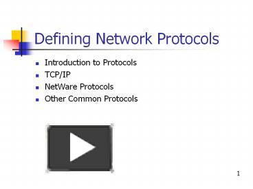 PPT – Defining Network Protocols PowerPoint presentation | free to ...