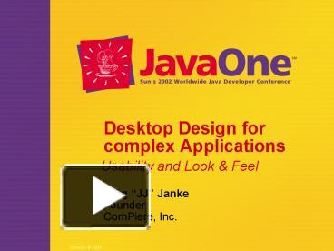 PPT – Desktop Design for complex Applications PowerPoint presentation ...