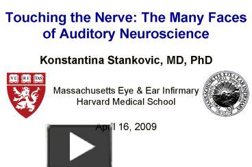 PPT – Touching the Nerve: The Many Faces of Auditory Neuroscience ...
