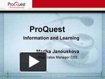 ProQuest presentation | free to view