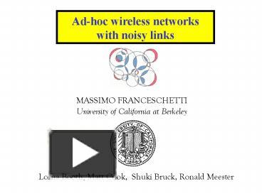 MASSIMO FRANCESCHETTI presentation | free to download