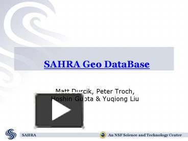 PPT – SAHRA Geo DataBase PowerPoint presentation | free to view - id ...