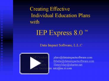 PPT – IEP Express 8'0 PowerPoint presentation | free to view - id ...