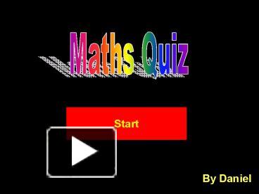 Maths Quiz presentation | free to view