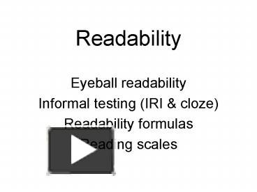 Readability presentation | free to view