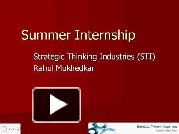 PPT – Summer Internship PowerPoint presentation | free to view - id ...