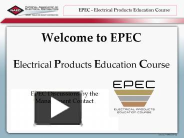 PPT – Welcome to EPEC Electrical Products Education Course PowerPoint ...