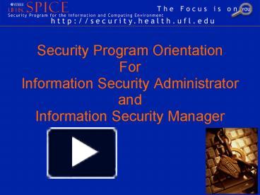 PPT – Security Program Orientation For Information Security ...