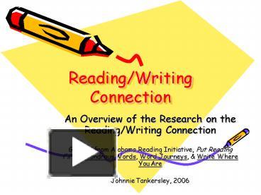 PPT – ReadingWriting Connection PowerPoint presentation | free to view ...