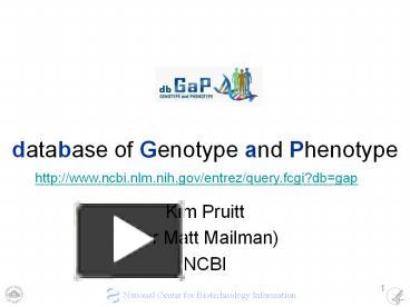 database of Genotype and Phenotype presentation | free to download