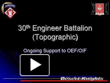 PPT – 30th Engineer Battalion Topographic PowerPoint presentation ...
