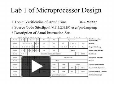 Lab 1 of Microprocessor Design presentation | free to view