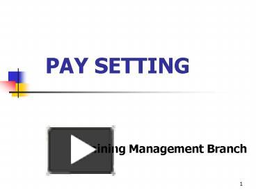 PAY SETTING presentation | free to view